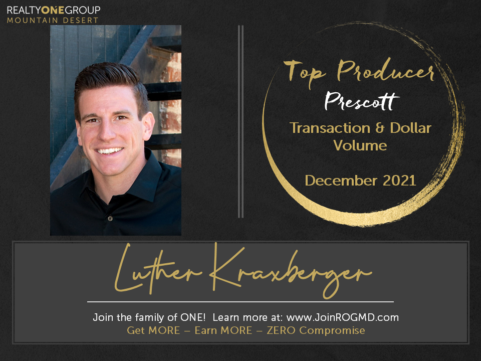 December 2021 Top Producers - Prescott - Realty ONE Group Mountain Desert